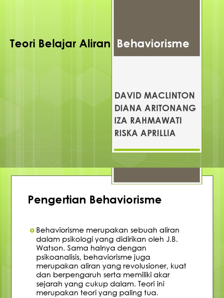 Teori Belajar Aliran Behaviorisme | PDF