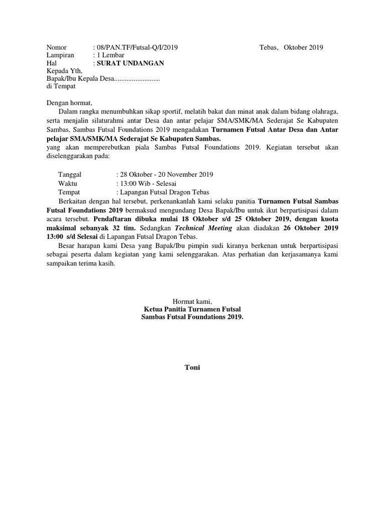 Contoh Surat Undangan | PDF