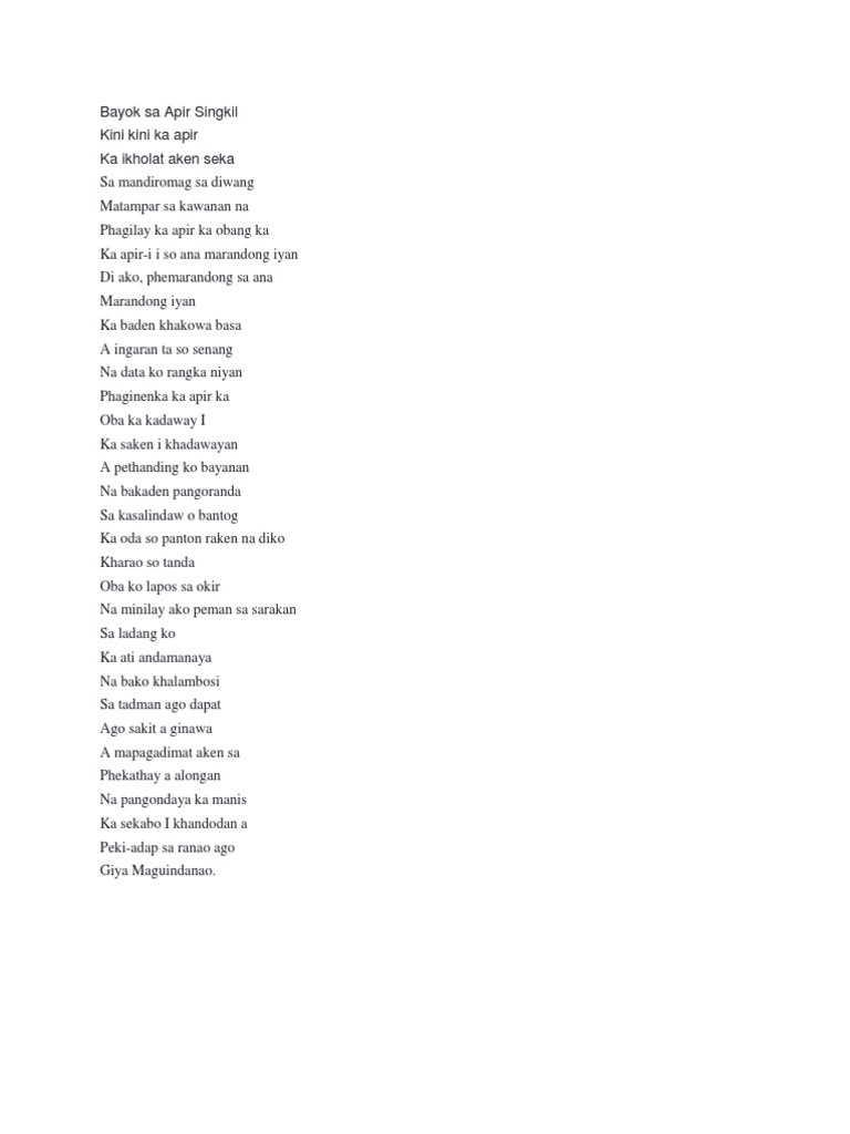 Apir Singkil Bayok | PDF