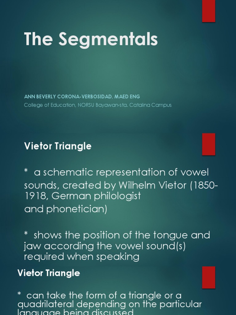 1 - The Segmentals - Vowels, Dipthongs, Consonants Intro | PDF | Vowel ...