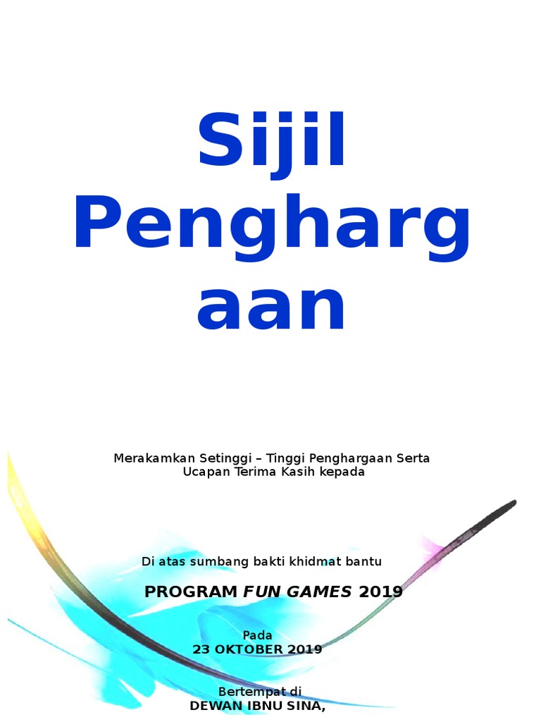 Tapak Kosong Sijil Penghargaan Kkhidmat Bantu Ipg | PDF