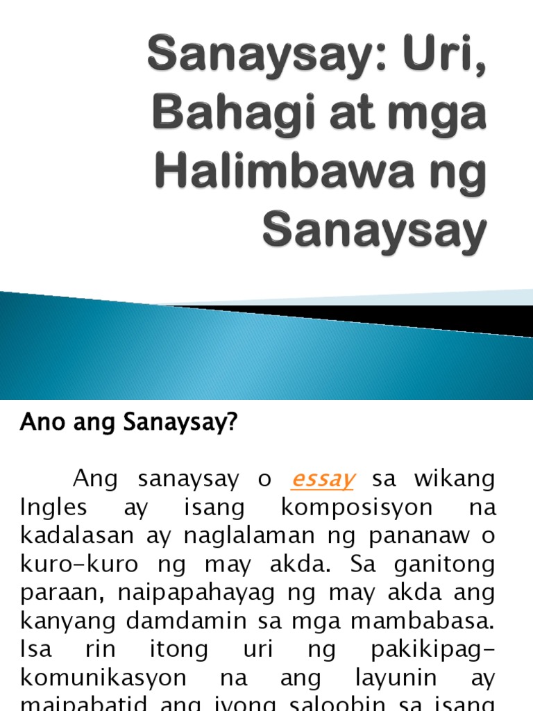 Sanaysay | PDF