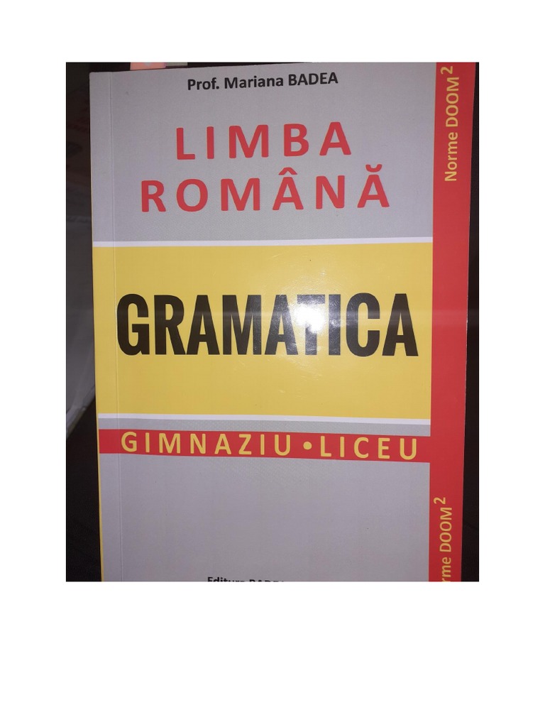 Limba Romana Gramatica Mariana Badea | PDF