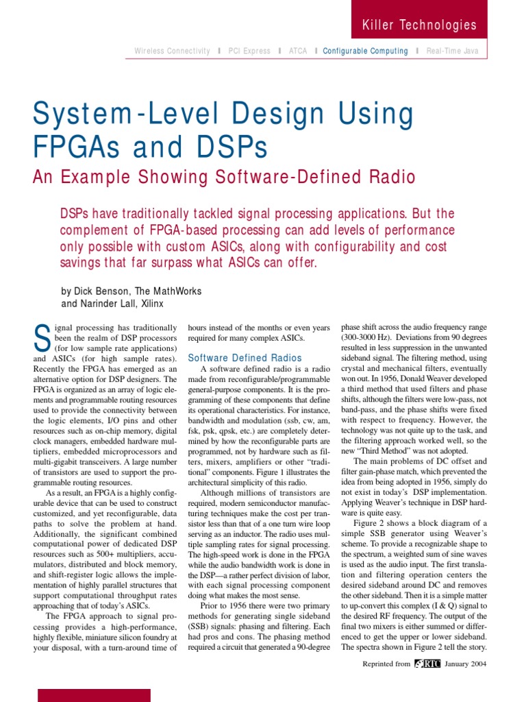 91192v00 System Level Design | PDF | Digital Signal Processing | Field ...