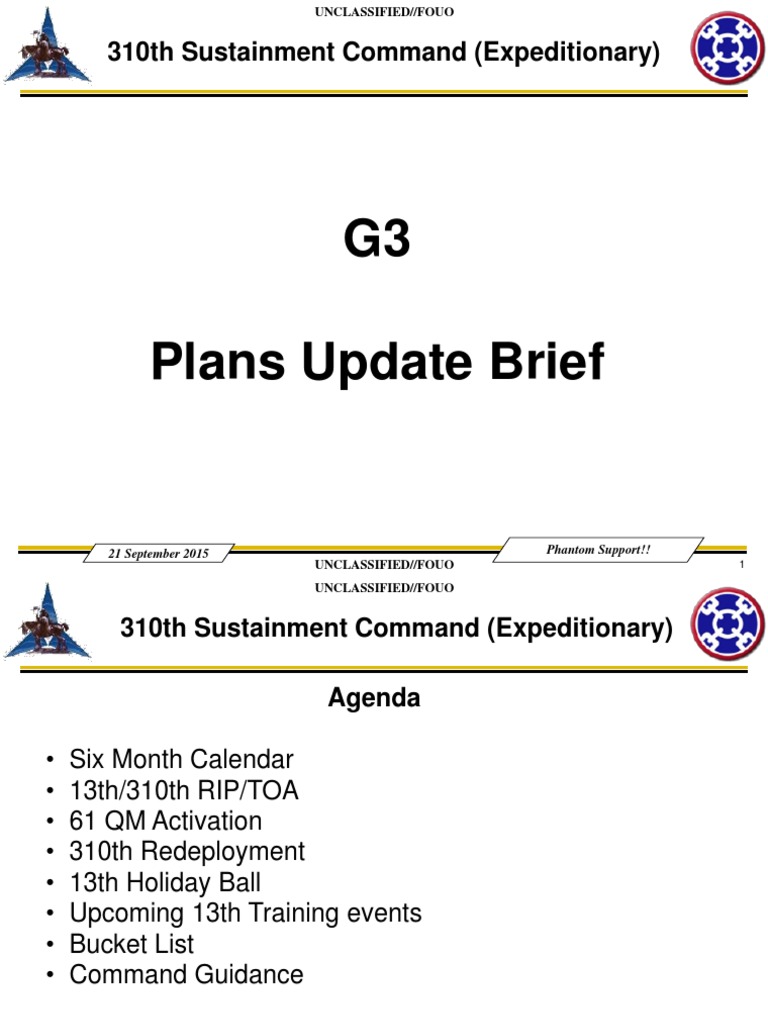 310th ESC Plans Brief | PDF | Observances | Military