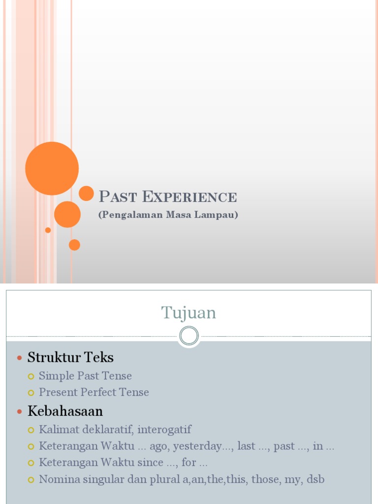 Past Experience | PDF | Seni & Disiplin Bahasa