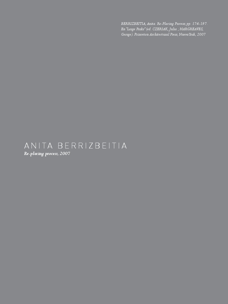 Anita BERRIZBEITIA Re-Placing Process | PDF | Ciencia y matemáticas