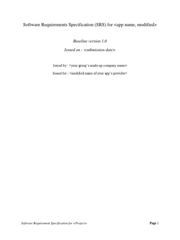 SRS Template | PDF | Use Case | Specification (Technical Standard)