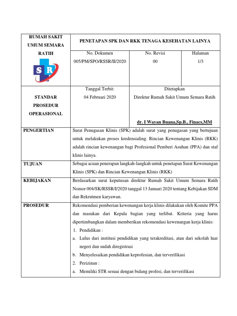 Sop Penetapan SPK New | PDF