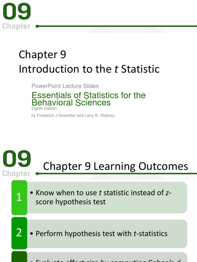 Chapter 9 Introduction To The T Statistic | PDF | Student's T Test ...