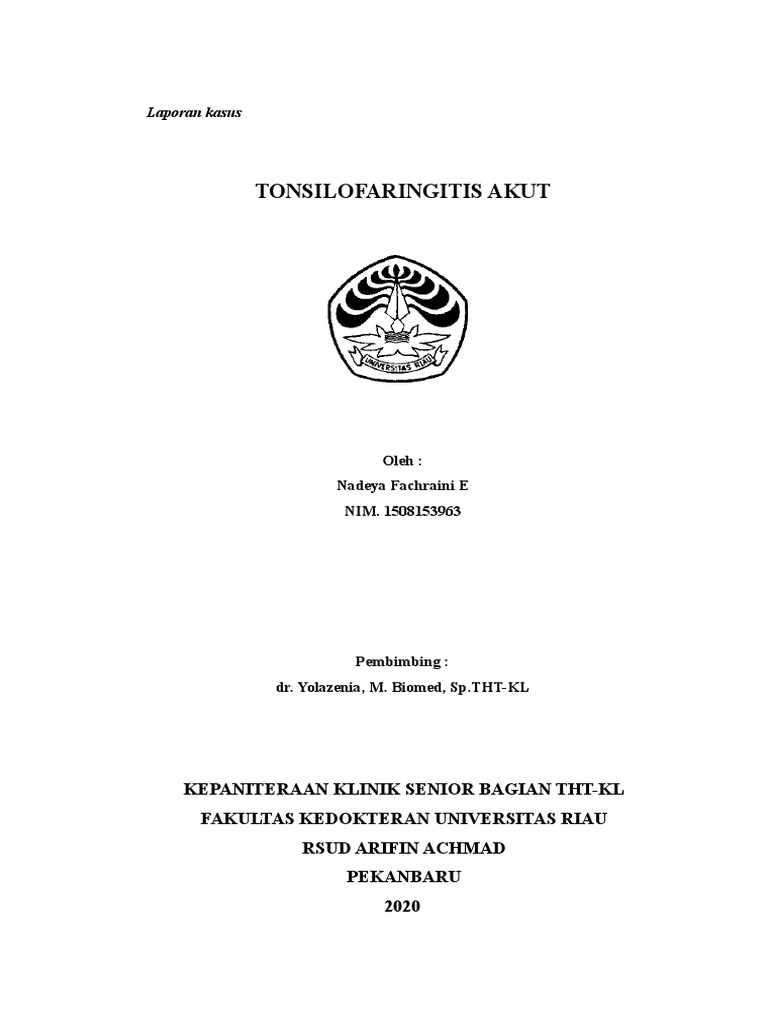 Kasus Tonsilofaringitis Akut | PDF | Pengembangan Diri | Sains & Matematika