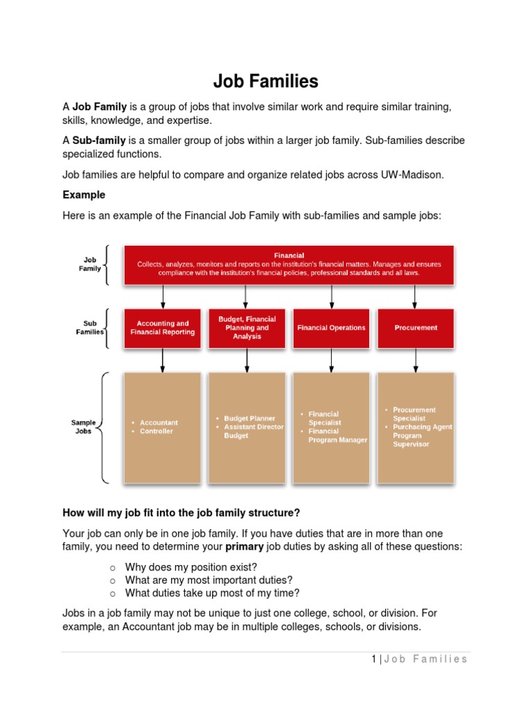 Job Families Handout | PDF | Business