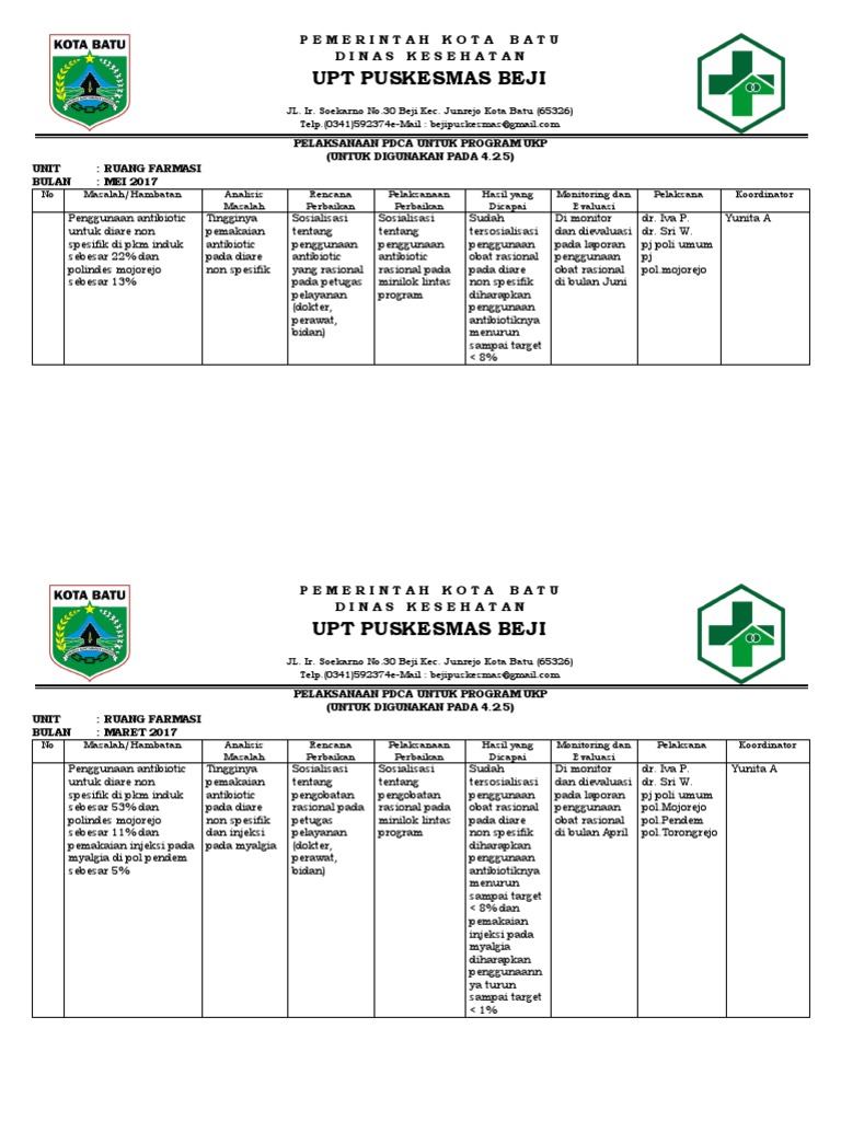 Pdca Ukp Obat | PDF