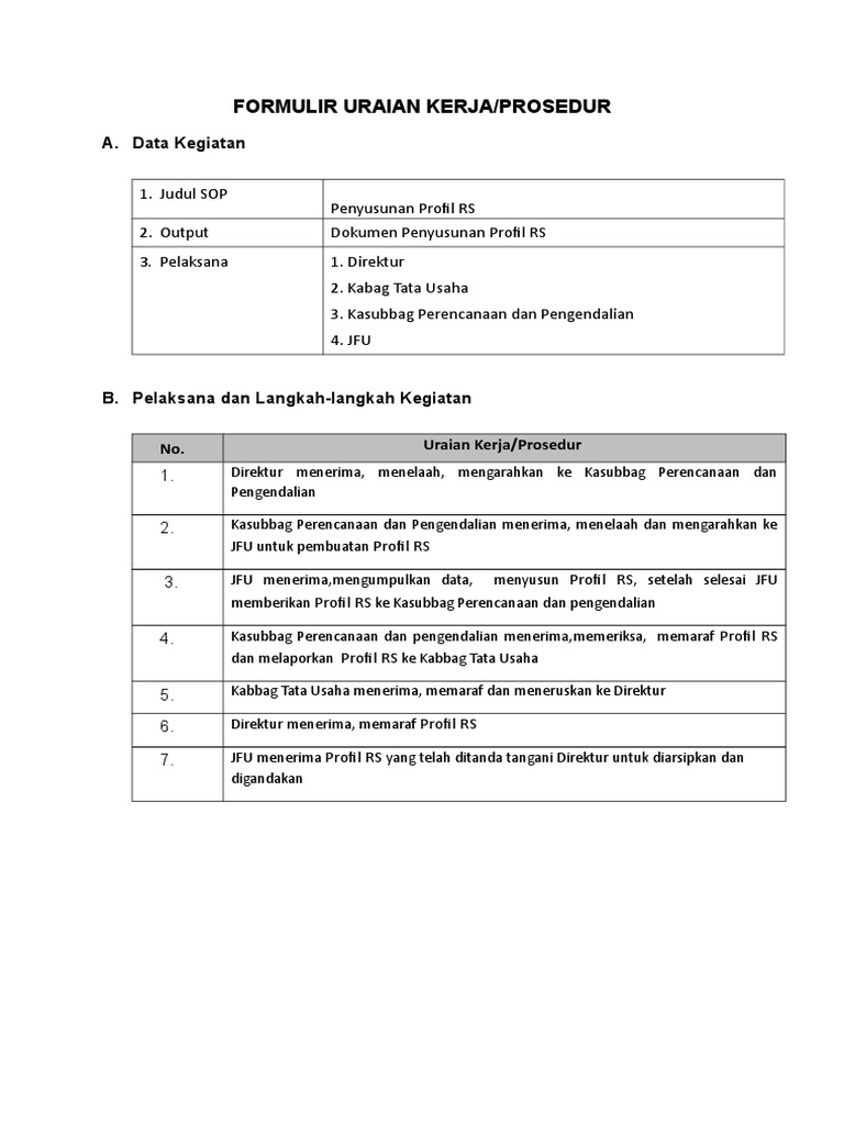 Form Lembar Kerja Identifikasi Kegiatan | PDF