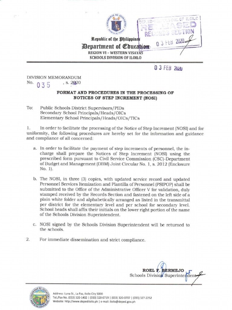 SDM No. 035, S. 2020 - FORMAT AND PROCEDURES IN THE PROCESSING OF ...