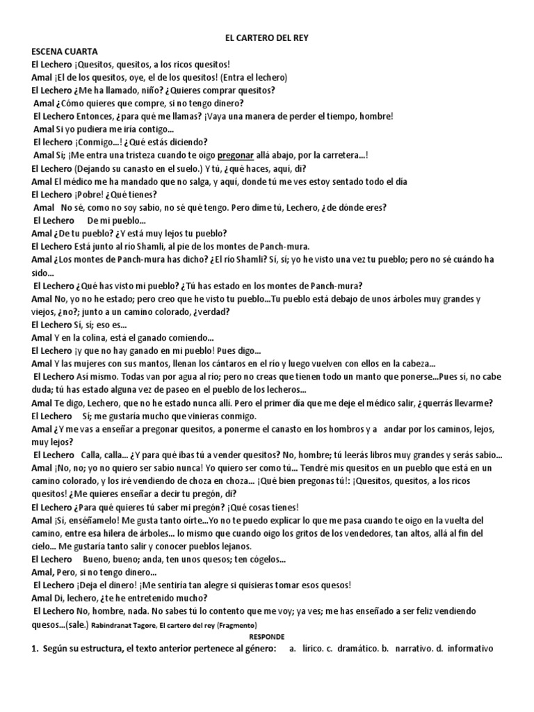Comprension de Lectura Lee El Texto y Contesta Las Preguntas 1 A 10 ...