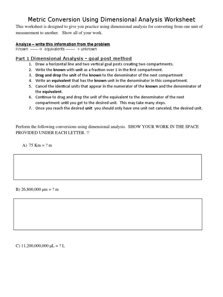 Dimensional Analysis Packet | PDF | Fraction (Mathematics) | Gallon