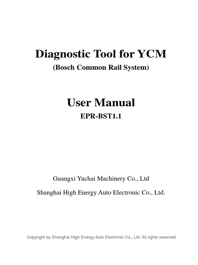 Dignostic Tools User Manual For YCM (BCR) | PDF | Operating System ...