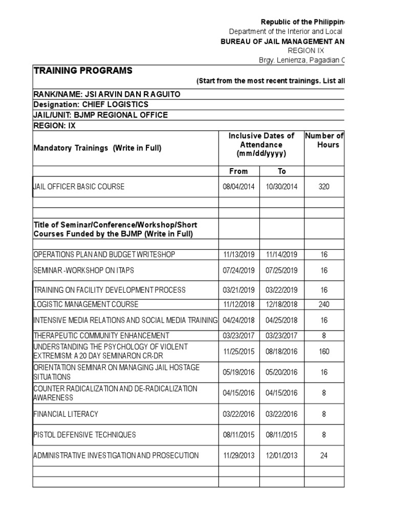 TNA-Database AGUITO | PDF | National Security | Law Enforcement