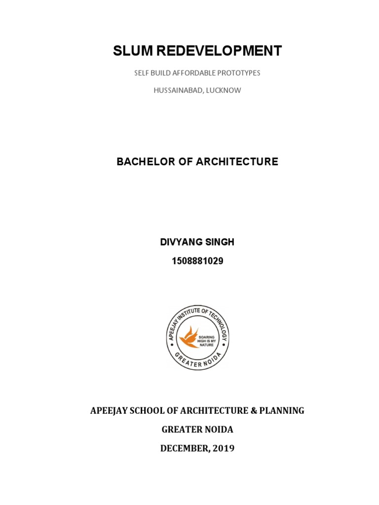Slum Redevelopment Report | PDF | Slum | Economic Development