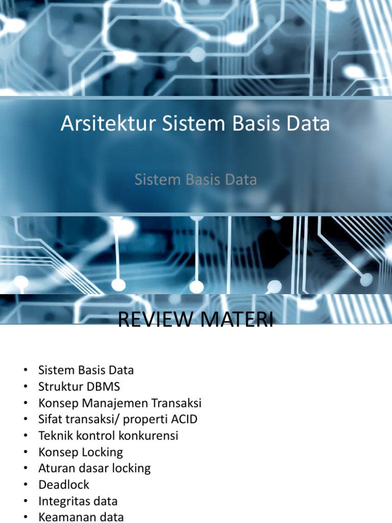 Arsitektur dan Jenis Sistem Basis Data | PDF | Komputer | Teknologi ...