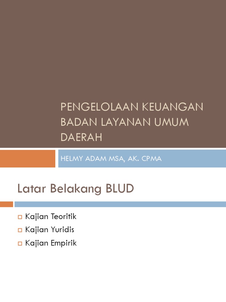 Pengelolaan Keuangan Badan Layanan Umum Daerah | PDF