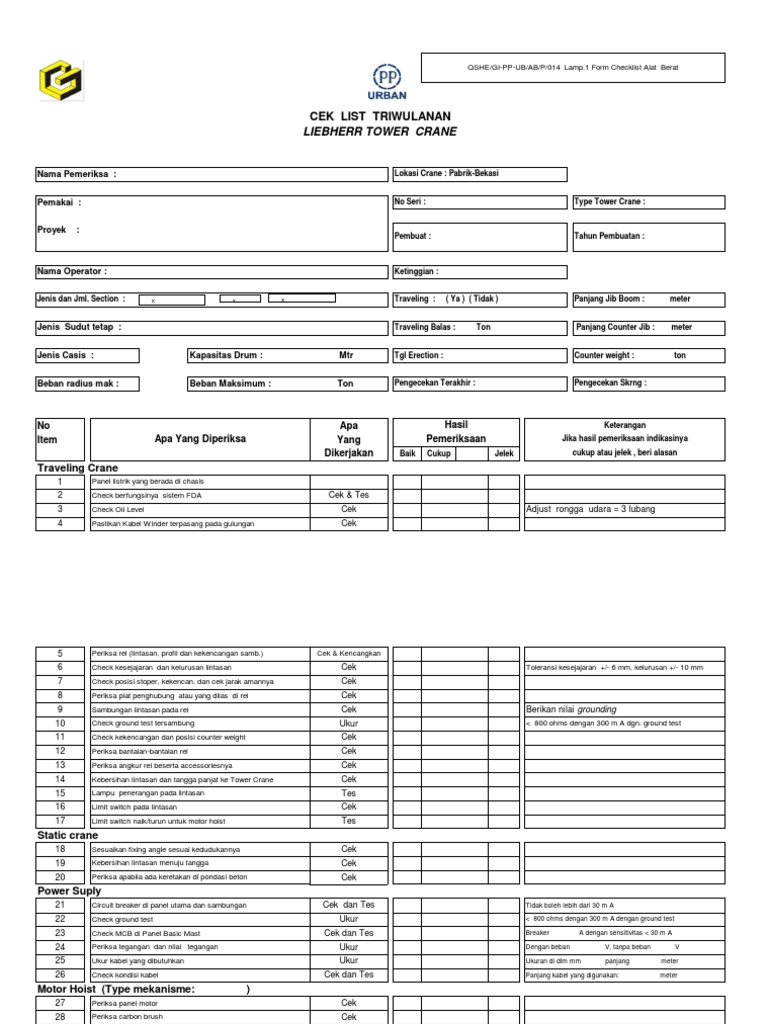 Checklist-LIebherr TC Semester | PDF