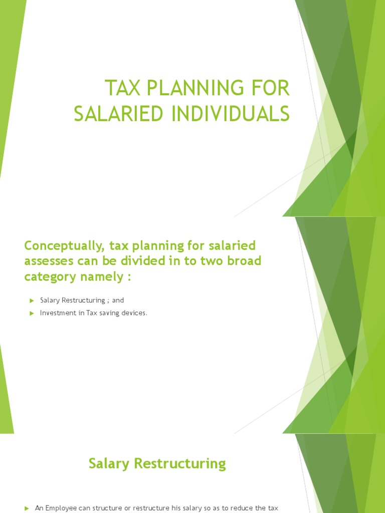 Tax Planning For Salaried Individuals | PDF | Employee Benefits | Taxes
