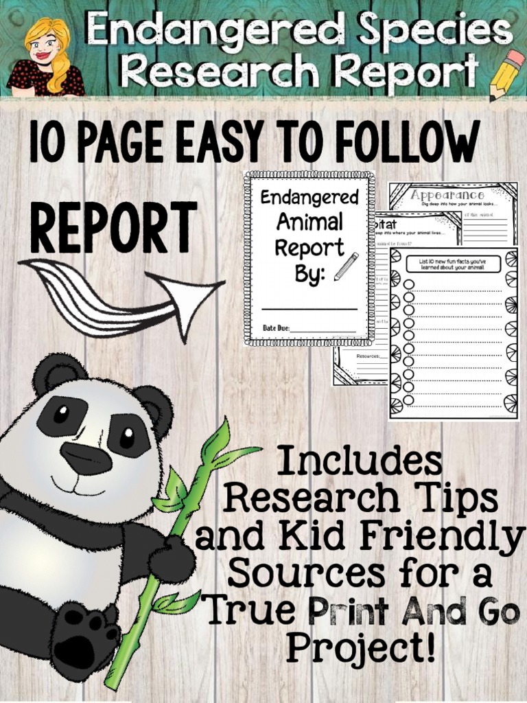 EndangeredAnimalResearchReportProjectTemplatePlusKidFriendlyWebsites ...