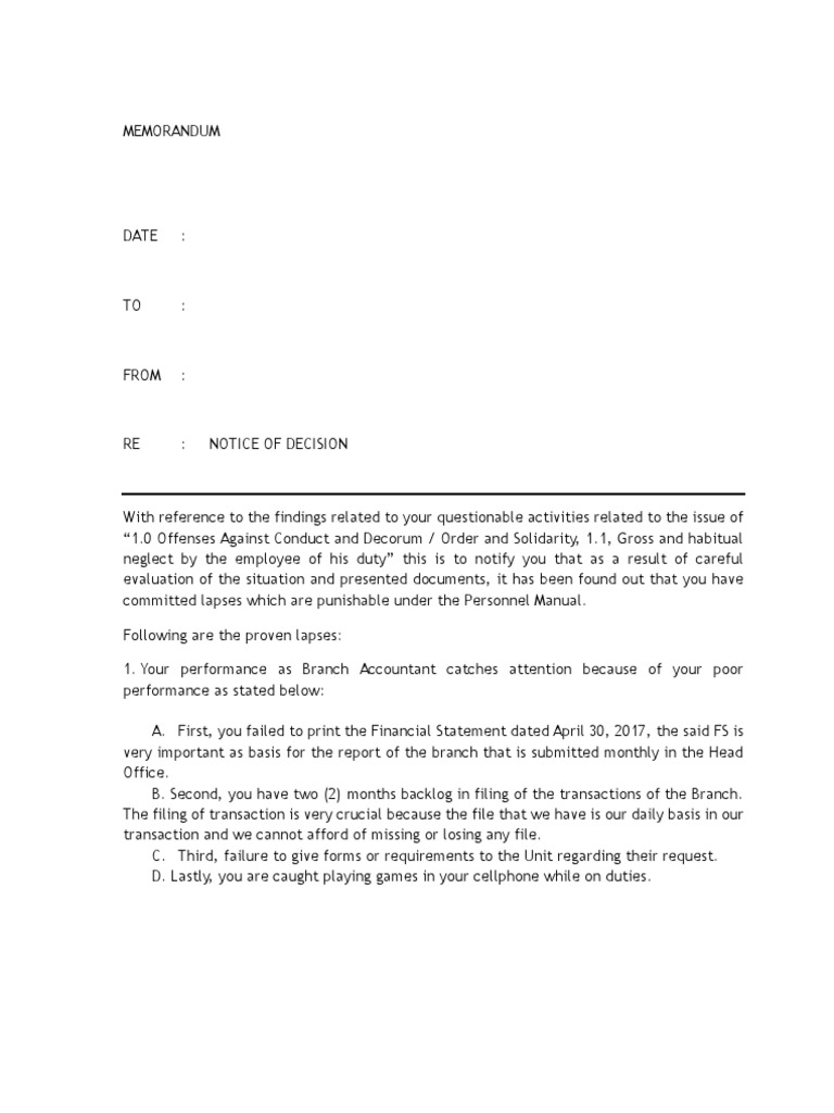 Sample Demotion Letter | PDF | Employment | Virtue