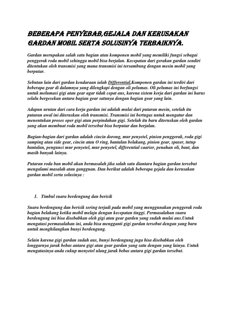 Perawatan Gardan | PDF | Bisnis