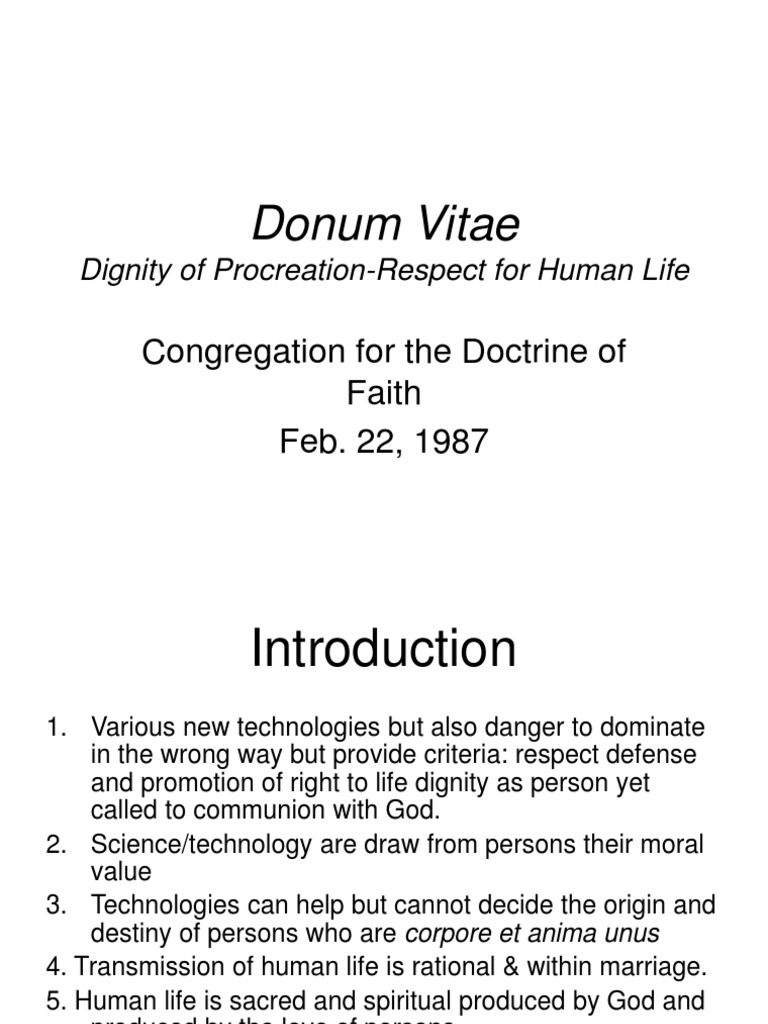 Donum Vitae | PDF