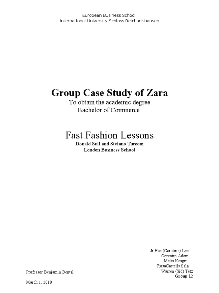 Zara Case Study-Group 12 | PDF | Retail | Situation Awareness