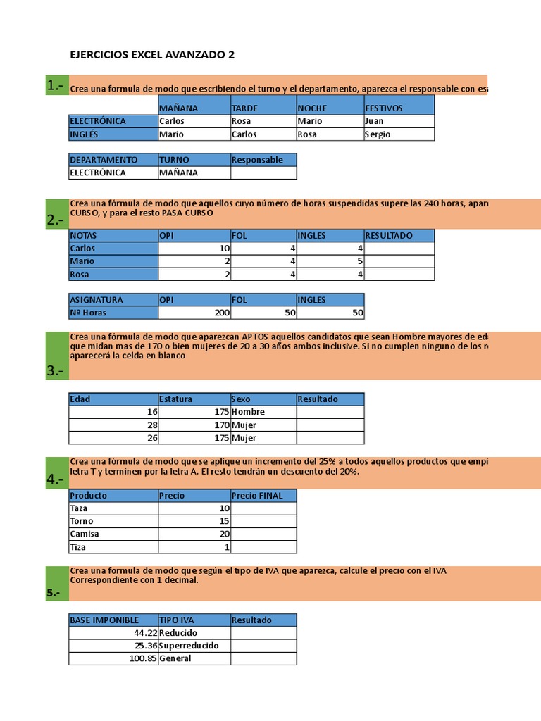 Ejercicios Excel Avanzado 2 | PDF | Business