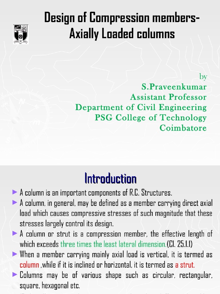 Design of Columns Axial Load As Per Is 456-2000 | PDF