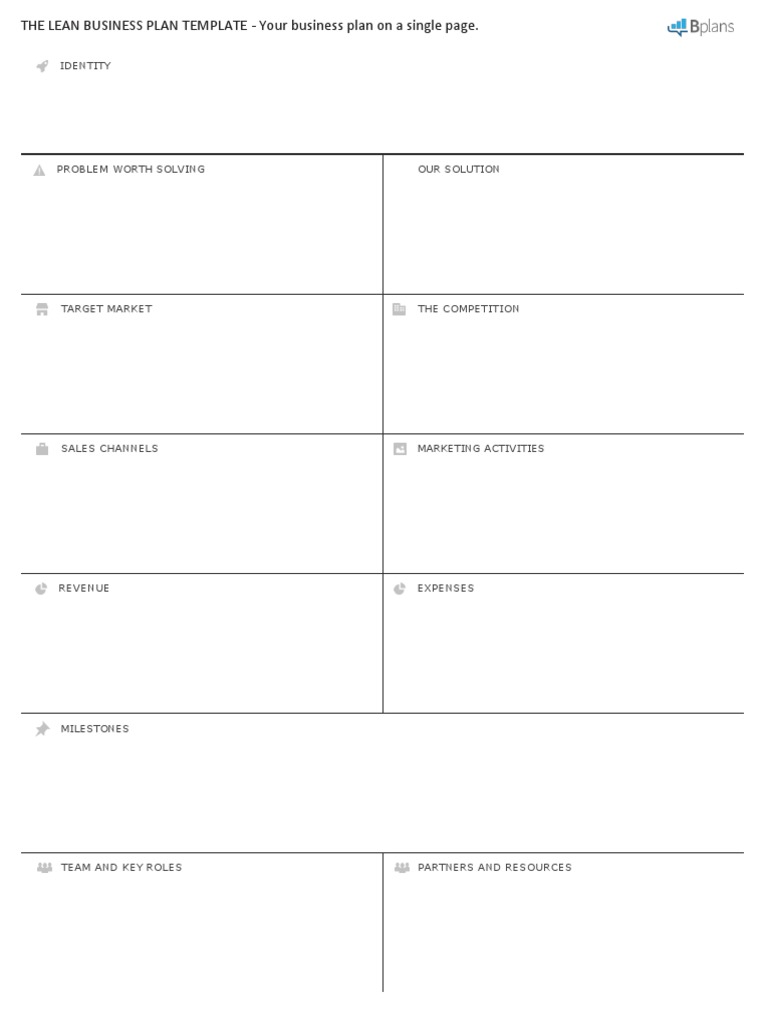 Lean Plan Template Editable 2020 | PDF | Sales | Business Plan