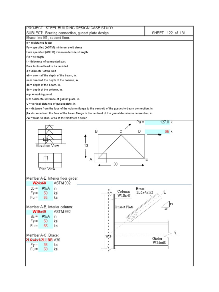 AISC-34 Gusset Plate | PDF | Screw | Beam (Structure)
