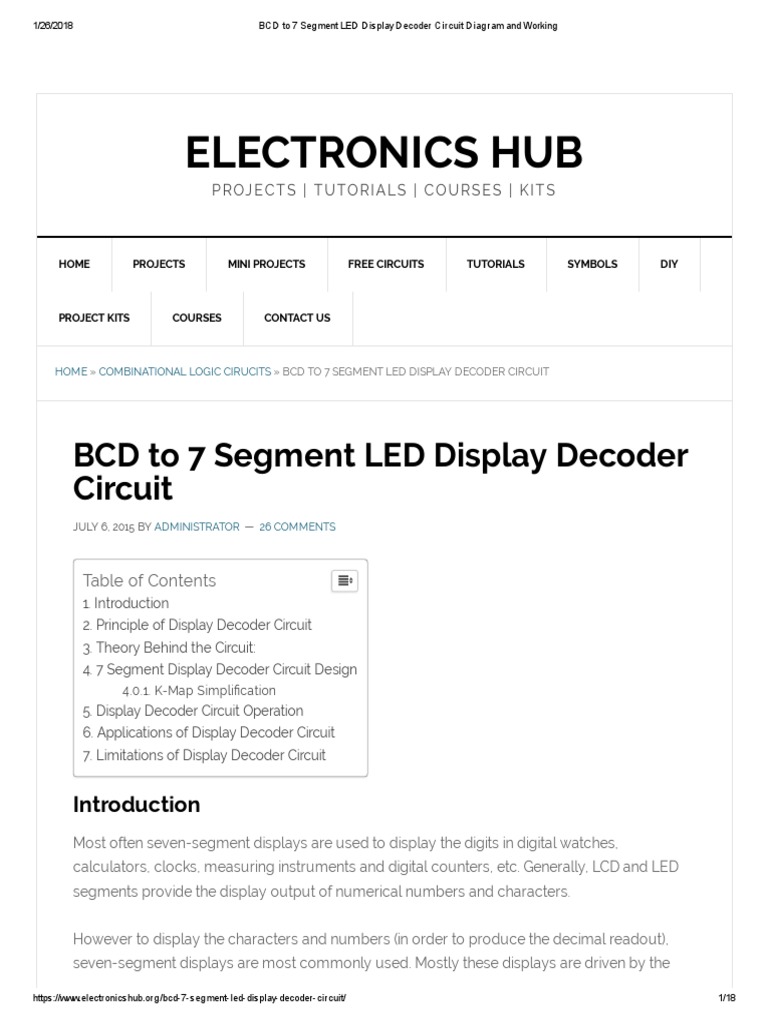 BCD To 7 Segment Display PDF | PDF | Logic Gate | Binary Coded Decimal