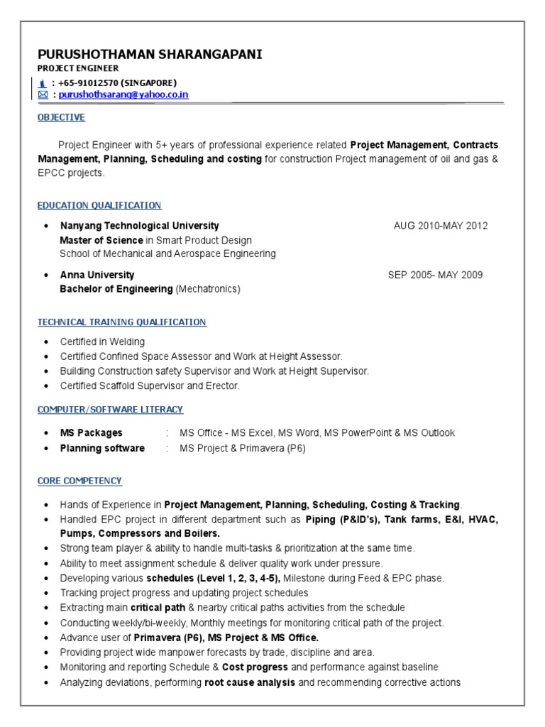 Purushothaman - Resume | PDF | Specification (Technical Standard) | Project Management