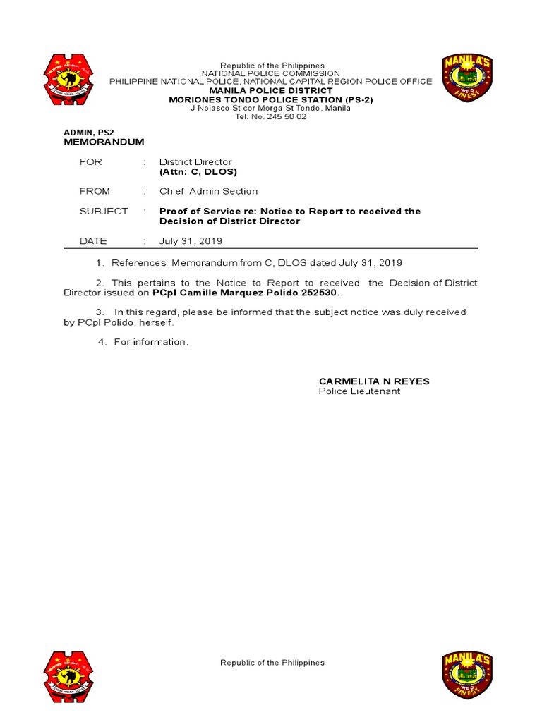 Proof of Service Documents for Various Notices and Summons Issued by ...
