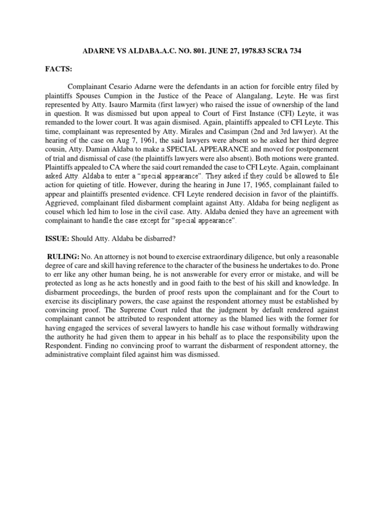 Adarne VS Aldaba | PDF | Complaint | Government Institutions