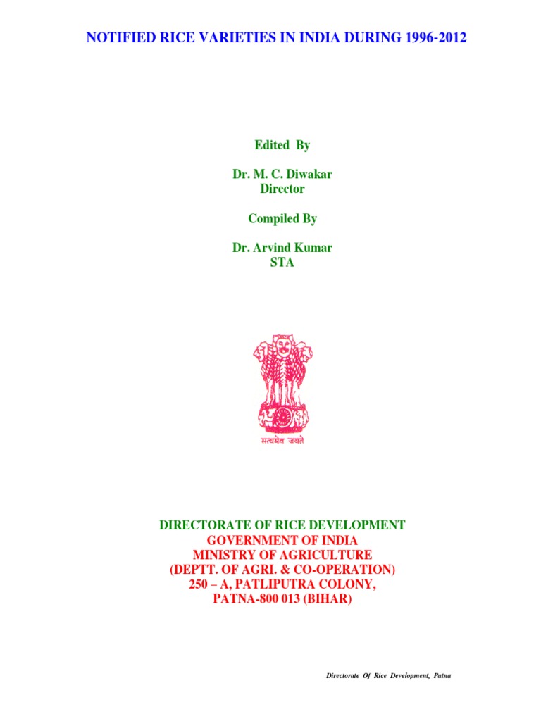 Rice Varieties 1996 2012 | PDF | Rice | Cereals