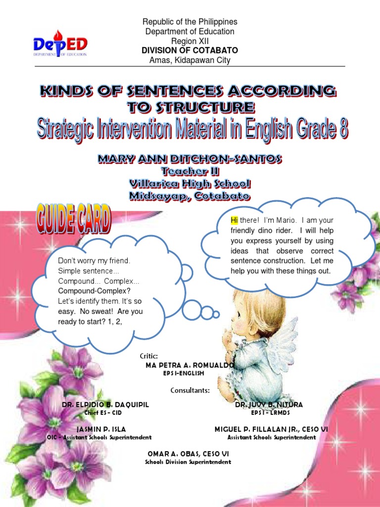 SIM English Grade 8 Kinds of Sentences According To Structure PDF | PDF