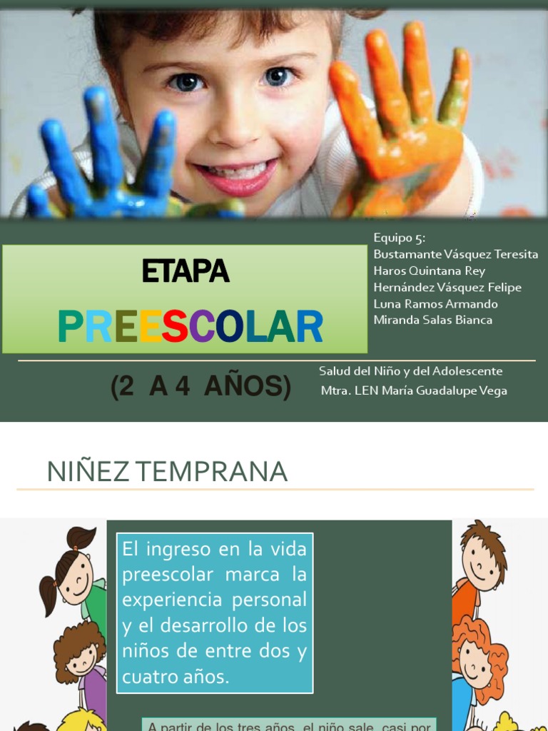 Características de La Etapa Preescolar y Escolar | Descargar gratis PDF ...