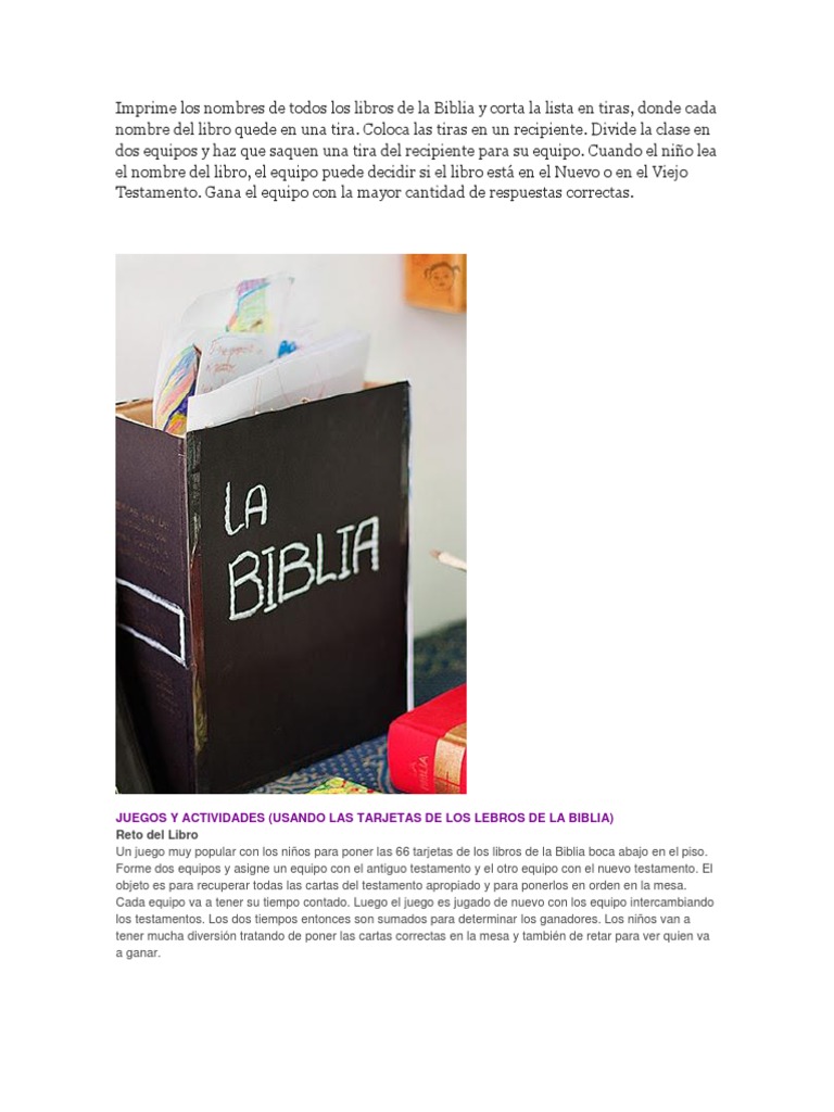 Juegos para Aprender la Biblia | PDF | Viejo Testamento | Biblia
