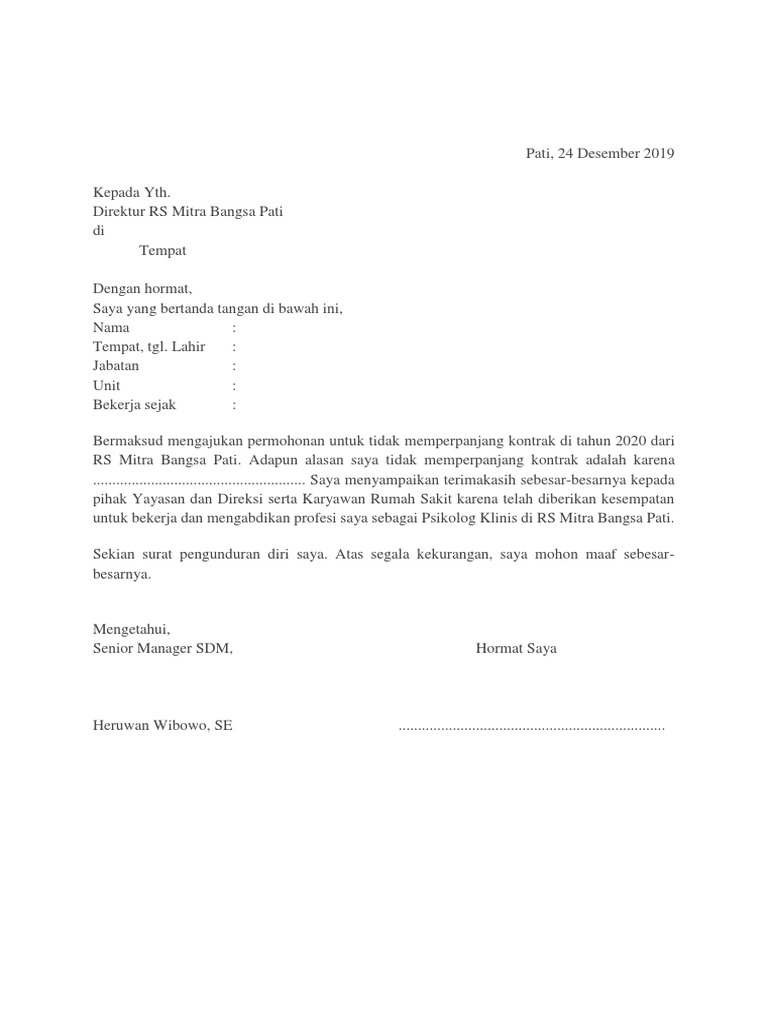 Format Surat Resign | PDF