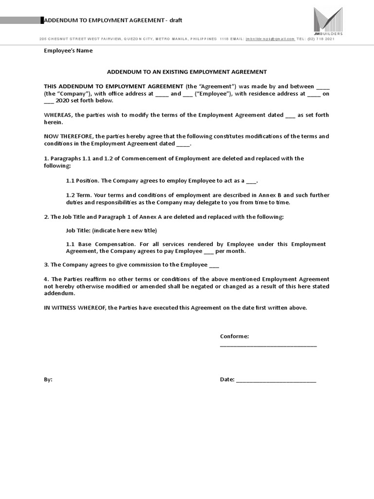 Addendum Contract | PDF