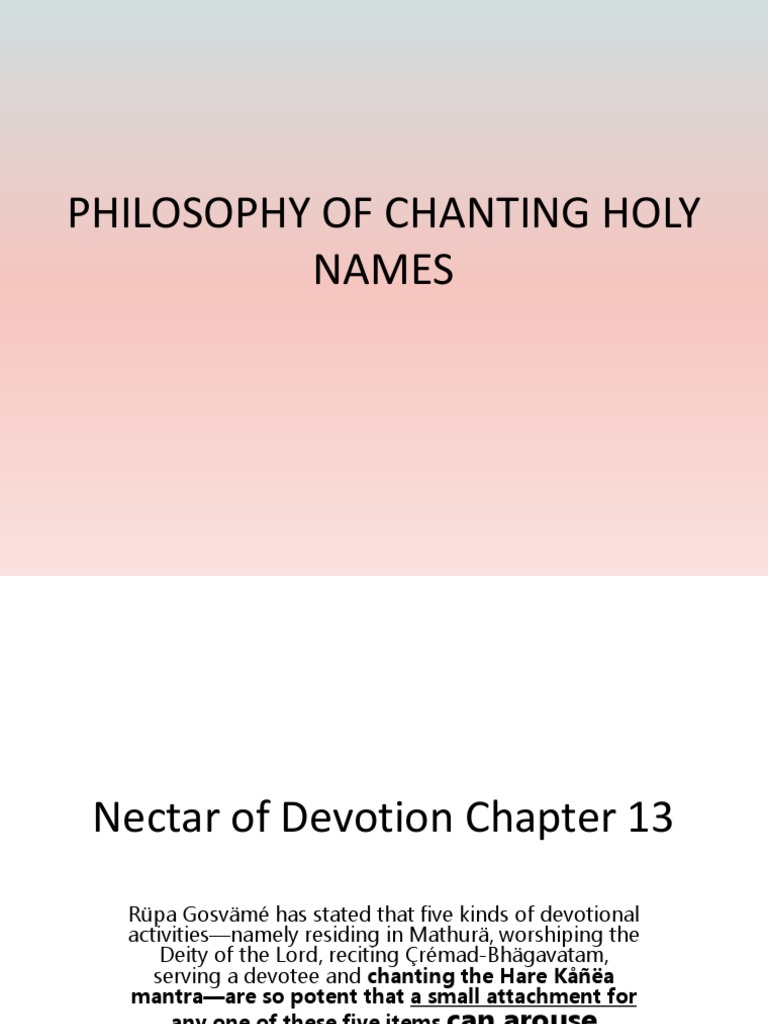 Philosophy of Chanting Holy Names | PDF | Mantra | Religious Belief And ...