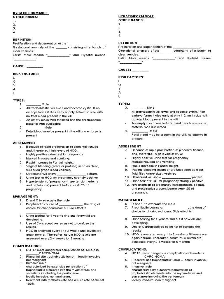 Understanding Hydatidiform Moles: A Comprehensive Review of the Causes ...