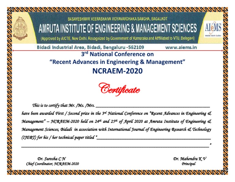 Best Paper Certificate 2020 | PDF